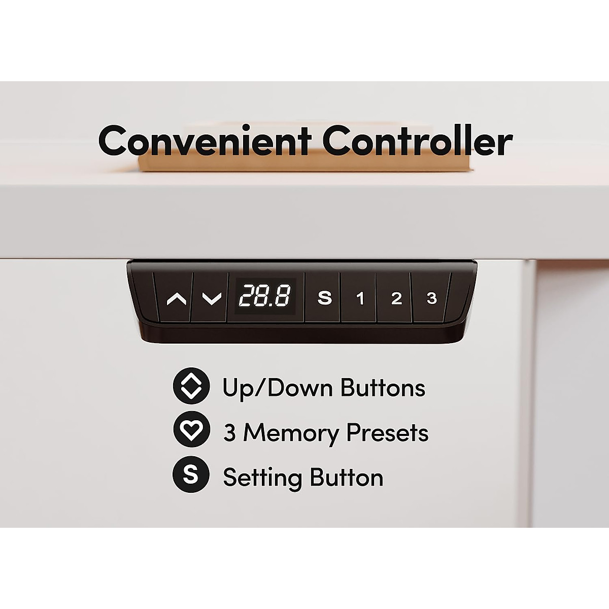 BANTI 63'' Standing Desk, Electric Stand up Height Adjustable Home Office Table, Sit Stand Desk with Splice Board, White