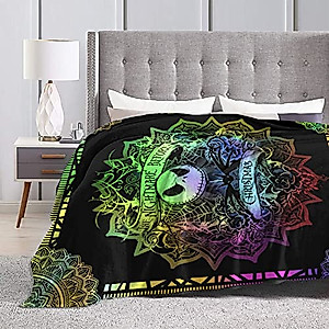 DVesaldez Flannel Fleece Cute Throw Blanket, The Nightmare Blanket Before Cartoon Christmas Throw for Winter Chair Super Cozy and Warm Air Conditioning Blanket-50 x40, Black