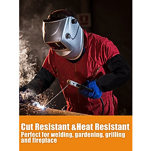 Zhanmai 4 Pairs 21 inches long Welding Sleeves, Heat and Flame Resistant Protective Cotton Canvas Sleeves, Welding Supplies Accessories Tools for Men Women, Black