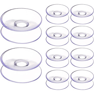 TEHAUX Double Sided Suction Cups, 10pcs Clear Silicone Bumpers Heavy Duty Desk Glass Suction Cups 30mm Double Sided Sucker Pads Bathroom Suction Cup Hooks Small Suction Cups