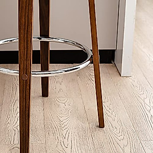 glitzhome Bar Stools Set of 2, 28’’ Swivel Barstools with Curved Back, Counter Stools Bar Chairs Withe Backrest, Footrest, Solid Bentwood Frame, White