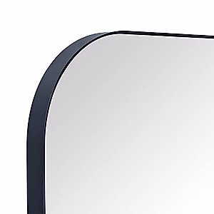 EGHOME 30x34'' Black Arched Mantel Mirror Arch Rounded Corner Mirror for Bathroom, Living Room or Powder Room