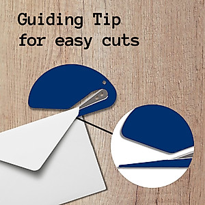 Letter Opener Plastic Razor Blade Paper Knife/Envelope Slitter Set in Sharp Black, 4 Pack