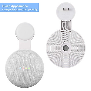 Caremoo Google Nest Mini Wall Mount Holder, Space-Saving Design Outlet Mount, Perfect Cord Management for Google Nest Mini 2nd Generation (White, 3 Pack)