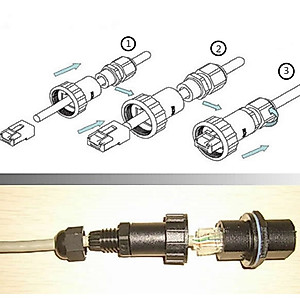 Anmbest 5PCS M22Z Shielded RJ45 Waterproof Cat5/5e/6 8P8C Connector IP67 Ethernet LAN Cable Connector Double Head Outdoor LAN Coupler Adapter Female to Female