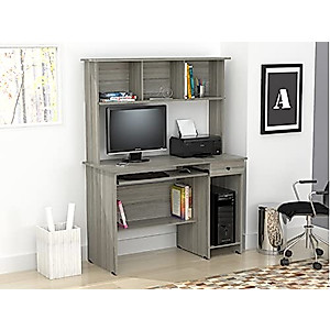 Inval Computer Desk, Smoke Oak