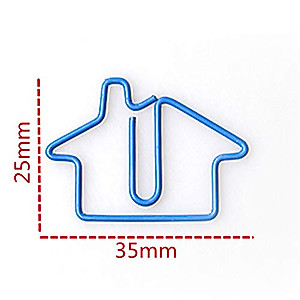 Small House Style Shaped Paper Clips Bookmarks Smooth Finish Fun Office Supplies for Kids School Student (32)