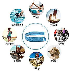 Futone Cooling Towel, Gym Towels, Workout Towels, Cooling Neck Wrap Scarf, Compact Sports Towels for Men Women, Cooling Face Mask Cover, 40" x 12," 4 PCS (Red, Blue, Yellow, Gray)