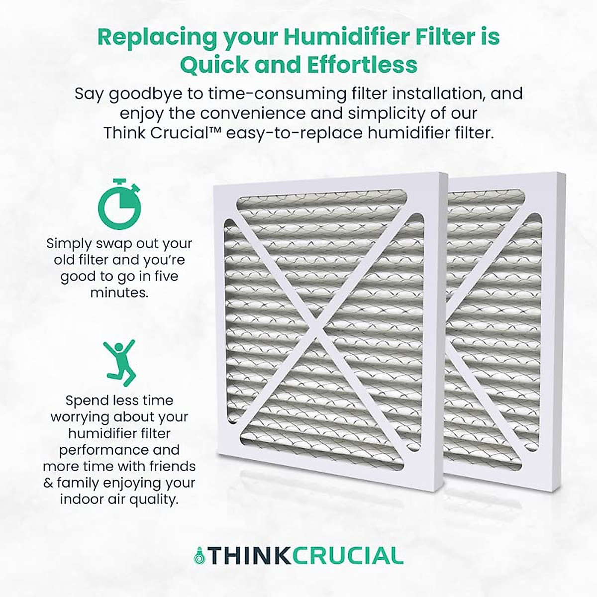 Crucial Air Purifier Filter – Compatible with Hunter® Brand Filter Part # 30931 – Models 30201, 30212, 301213, 30240, 30241, 30251, 30378, 30379, 30380, 30381, 30382, 30383 – Bulk Packs (2 Pack)
