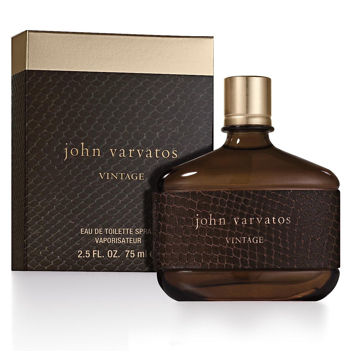 John Varvatos Men's Cologne, Vintage Eau de Toilette EDT Spray, Aromatic Chypre Scent with Notes of Quince Paste, Patchouli & Tobacco Leaf, 2.5 fl oz