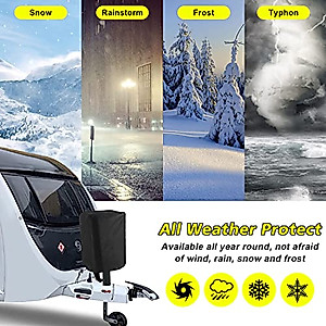 Electric Tongue Jack Cover, 600D Waterproof Universal Trailer RV Electric Tongue Jack Protective Head Cover [Size 14″H x 5″W x 10″D]