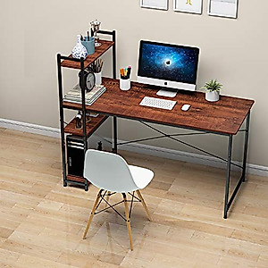 Decoholic Computer Desk with Storage Shelves Modern Simple Style PC Desk for Home Office (55 inch)