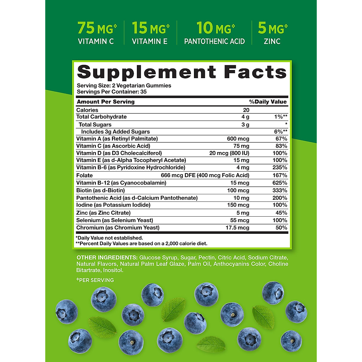 Mens Multivitamin Gummy | 70 Count | Vegetarian, Non-GMO, Gluten Free | with B12, D3, Zinc | Blueberry Flavor | by Nature's Truth
