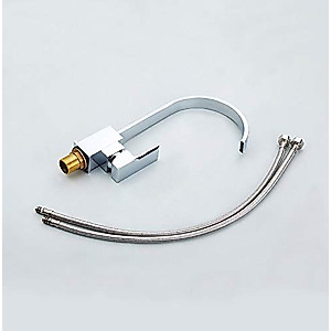 TSHH Square Kitchen Sink Faucet Single Handle One Hole Mixer Tap Kitchen Bath Faucet,Polished Chrome,FC1027