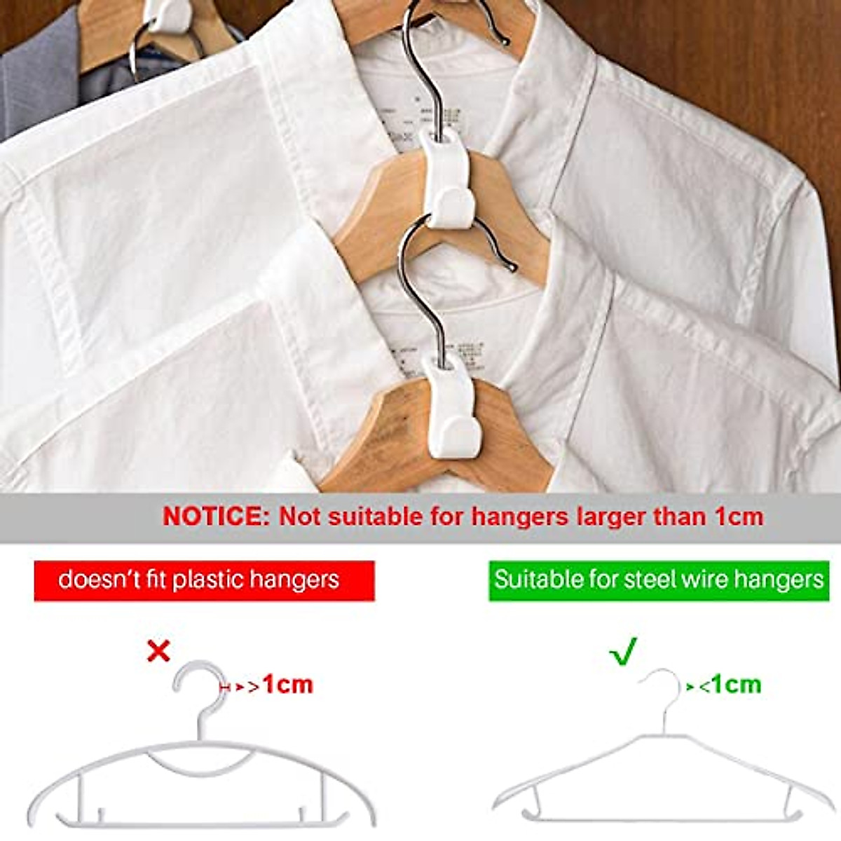 Spotlip Clothes Hanger Connector Hooks 60PCS Closet Organizer Space Saving Hangers for Clothes Heavy Duty Hangers (60 Pack)