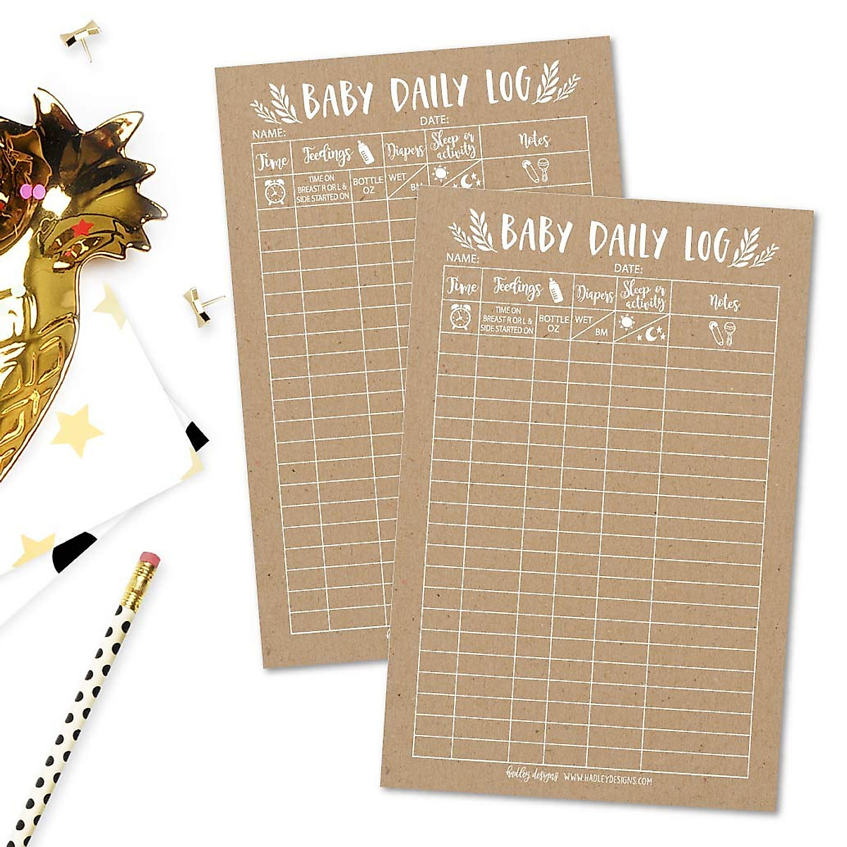 Newborn Baby Log Tracker Journal Book, Infant Daily Schedule, Feeding Food Sleep Naps Activity Diaper Change Monitor Notes For Babies, Mommy Nursing or Breastfeeding Record Tracking Chart 50 Sheet Pad