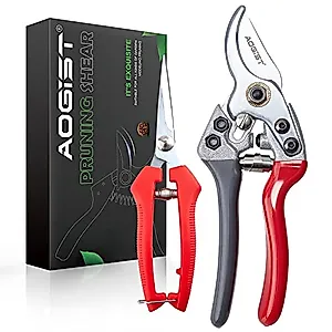 Pruning Shears, Garden Clippers Plant Scissors Professional Bypass Pruner Tree Branch Cutter Plant Trimming Scissors 2 PCS Red