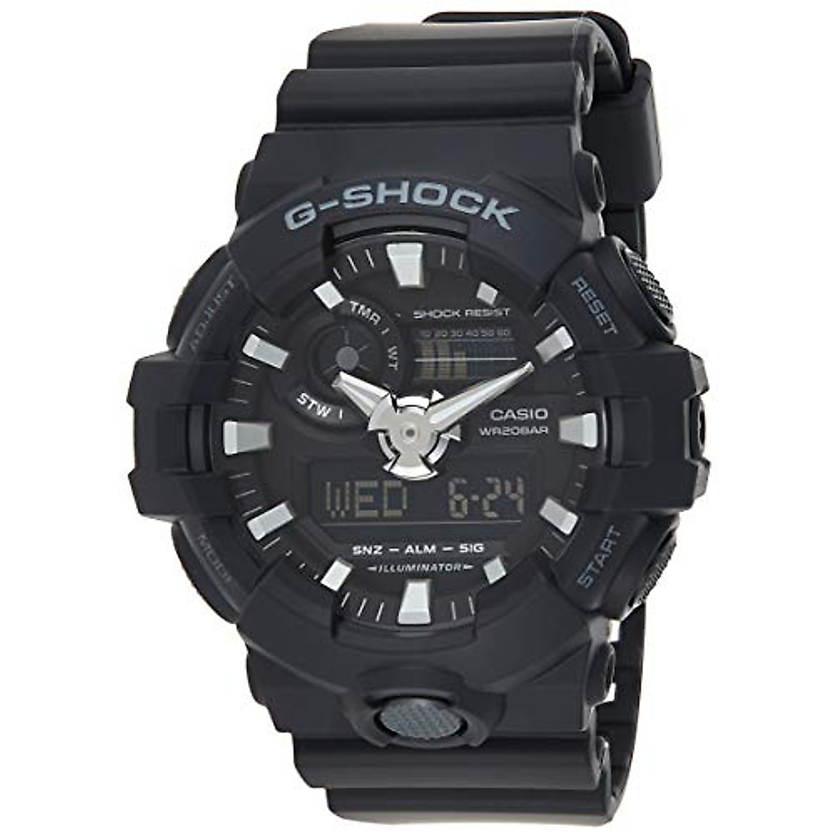 Casio Men's 'G Shock' Quartz Resin Casual Watch, Color:Black (Model: GA-700-1BCR)