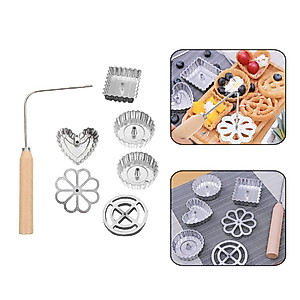 Hemoton 7pcs Rosette and Timbale Set Aluminum Waffle Molds Swedish Rosette Cutter Bunuelos Molds Waffle Molds Rosettes Set for Baking Cake Cookie