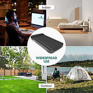 Bestrip Air Mattress Twin Size Inflatable Bed with Electric Air Pump Single Camping Blow Up Mattress, Camping Accessories