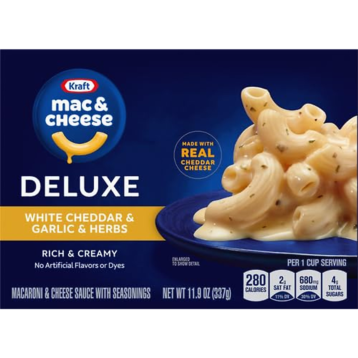 Kraft Deluxe White Cheddar & Garlic & Herbs Macaroni & Cheese Dinner (11.9 oz Box)