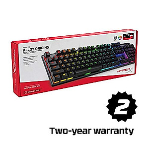HyperX Alloy Origins - Mechanical Gaming Keyboard, Software-Controlled Light & Macro Customization, Compact Form Factor, RGB LED Backlit - Linear HyperX Red Switch (Black)