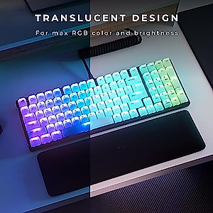 Glorious Polychroma Keycaps: Clear for RGB Shine Through for Mechanical Gaming Keyboards, 115 Keys, Translucent Cherry Profile