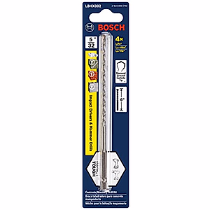 Bosch 5/32 in. X 6 in. Hex Shank Hammer Drill Masonry Bit LBHX002