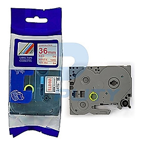 IDIK 1PK Red on White Standard Laminated Label Tape Compatible for Brother P-Touch TZe-262 TZ262 TZe262(36mm x 8m)