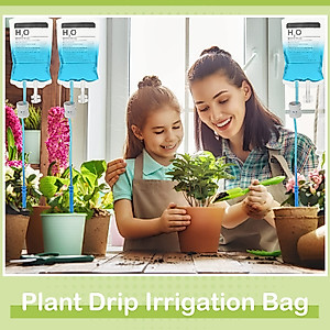 6 Pcs Plant Drip Irrigation Bag 350ml Automatic Plant Waterer Plant Watering Devices System Waterer with Adjustable Valve Switch for Indoor Outdoor House Potted Plant Support Gardening System Kit