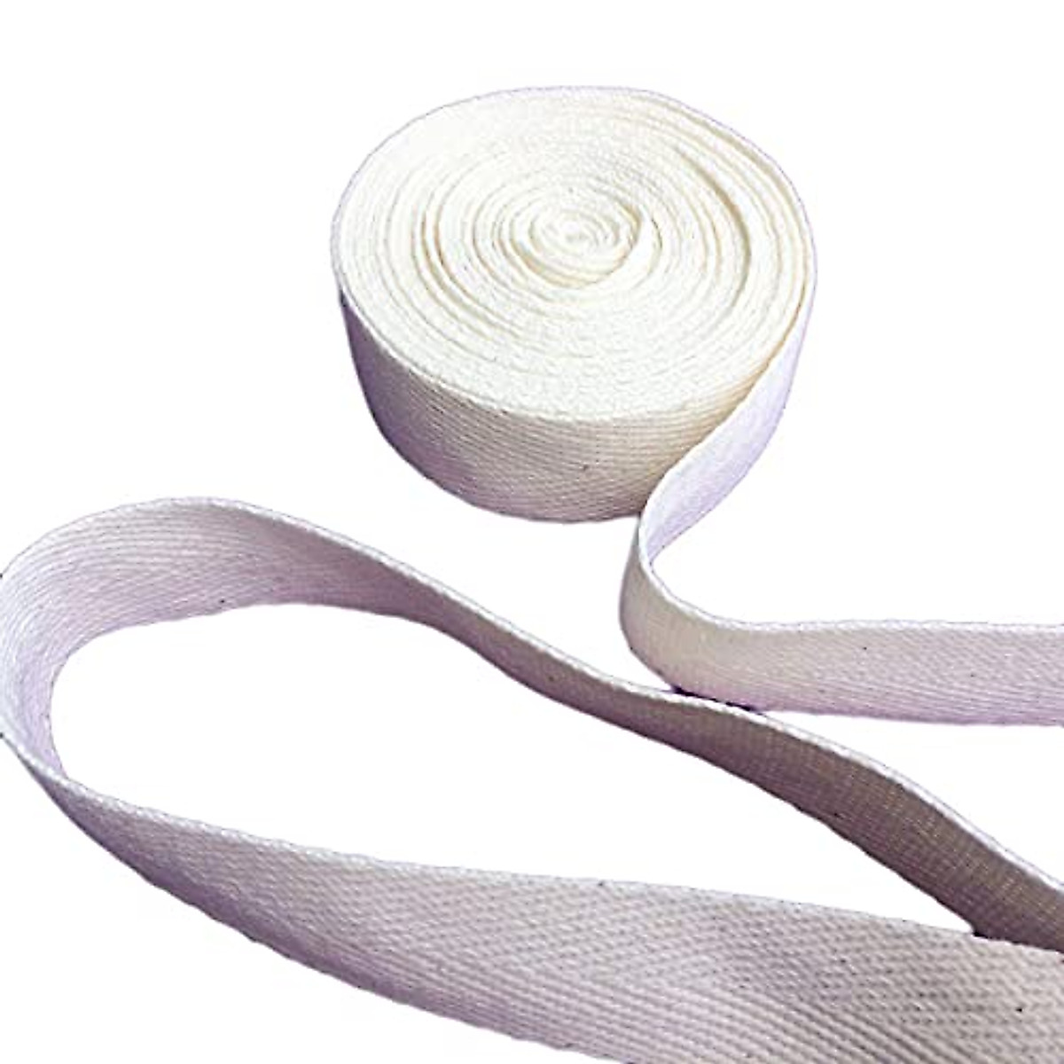 1" Inch X 5yards Cotton Strap Webbing Off White Beige Herringbone Pattern Handle Tote Bag Purse Luggage Belt Strapping - Fabric Twill Tape Ribbon Sewing DIY Gift Wrapping Home Decoration