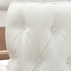 Jennifer Taylor Home Brooklyn King Tufted Panel Bed Headboard and Footboard Set, Antique White Polyester