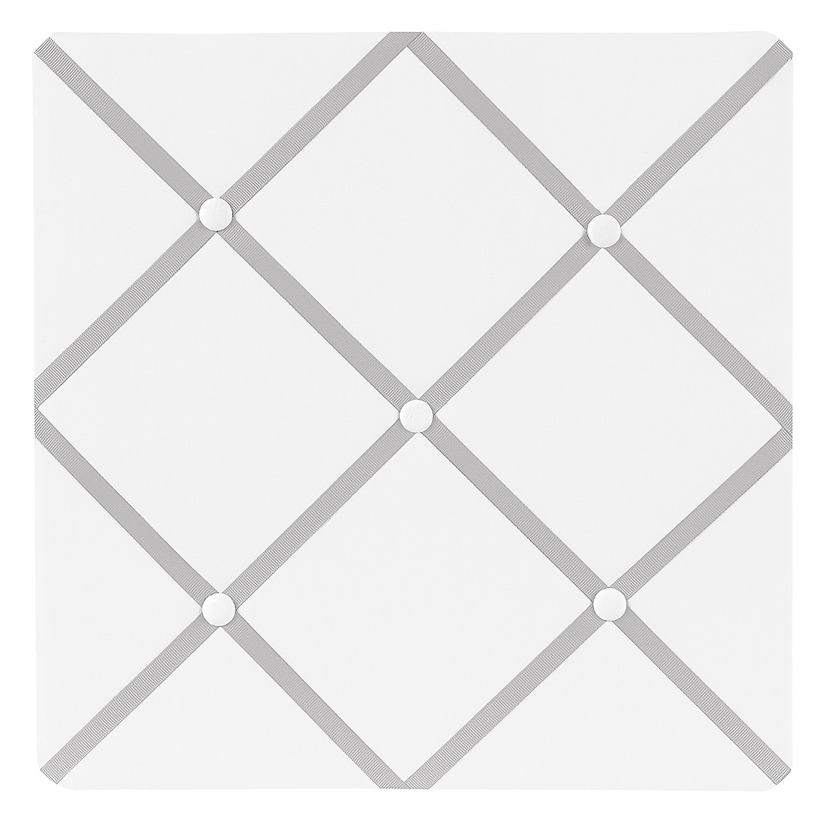 White and Gray Hotel Fabric Memory/Memo Photo Bulletin Board by Sweet Jojo Designs