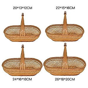 UHBGT Large Storage Wicker Basket Gift Baskets with Handle Willow Woven Picnic Basket Easter Candy Basket Egg Gathering Wedding Basket