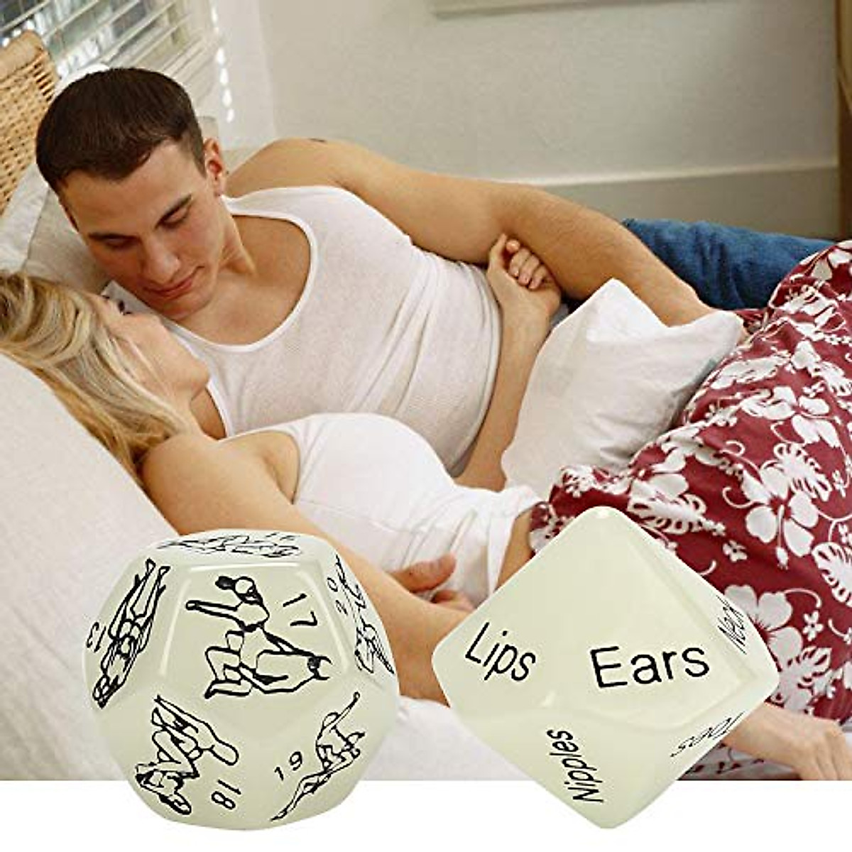 Funny Romantic Party Luminous Dice Game Set of 4,Novelty Gift for Warm up Honeymoon bacherette Party,Bridal Shower, Groom Roast,Newlyweds, Wedding, Anniversary, Marriage (Luminous Black Dice)