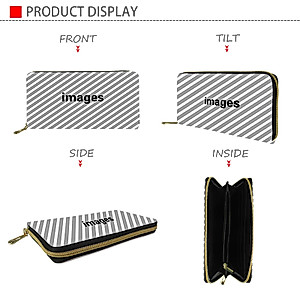 Belidome Brown Cow Print Long Wallet for Women Shopping Walk Card Holder with Zipper