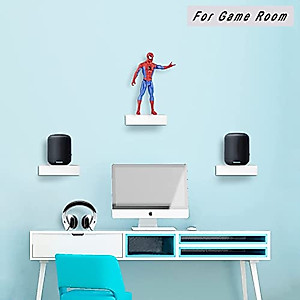 HAO Small Floating Shelf 6 inch Wall Mounted Mini Hanging Display Shelves for Living Room Bedroom Bathroom Set of 3 White