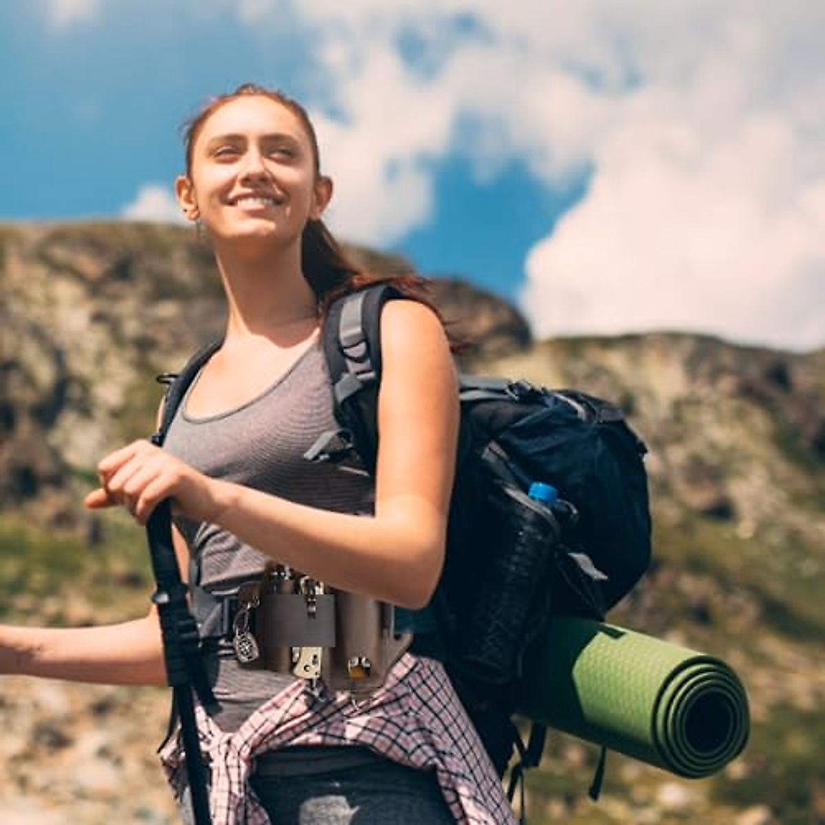 Men ED C Belt Organizer - Men Leather EDCs Organizer Sheath, EDCs Belt Sheath Pocket Organizer | multitooll Pouch Flashlight Sheath with Pen Holder, ED C Gear Holder Belt Attachment for Flashlight