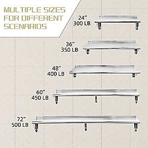 HALLY SINKS & TABLES H Stainless Steel Shelf 18 x 36 Inches, 350 lb, Commercial Wall Mount Floating Shelving for Restaurant, Kitchen, Home and Hotel