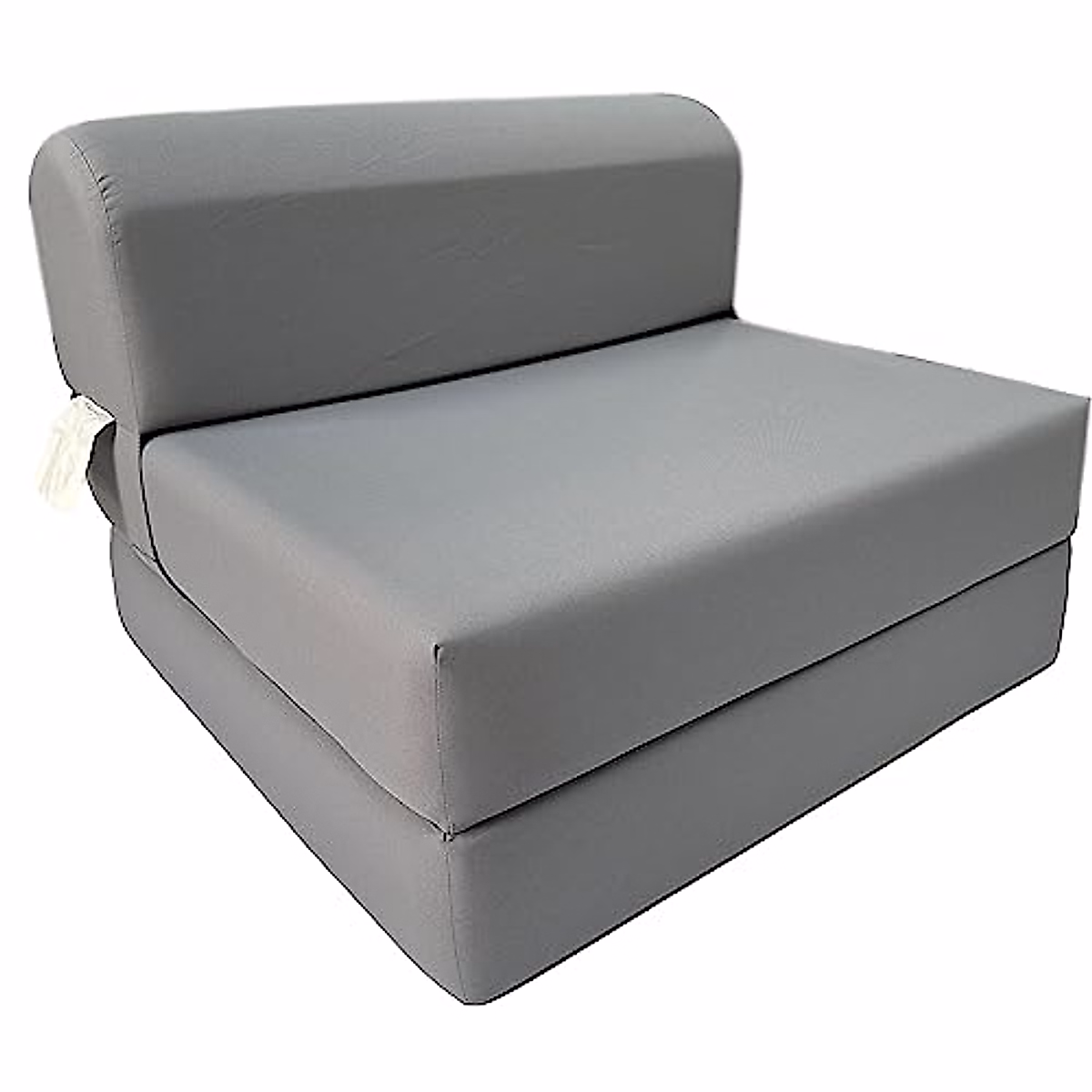 D&D Futon Furniture Gray Sleeper Chair Folding Beds, Convertible Studio Sofa Bed, High Density Foam (70 x 32 x 6 in Thick)