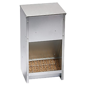 Little Giant® Large Steel Poultry Feeder | Galvanized High Capacity Poultry Feeder | 25 lbs