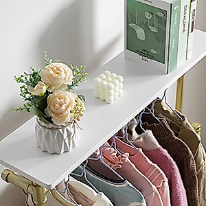 Child Clothes Rack, Kids Garment Rack Dress-up Closet, Rolling Pipe Open Clothing Rack with Storage Shelf, Industrial Wood Metal Clothes Organizer (two tiers one hanging rod kids garment rack)