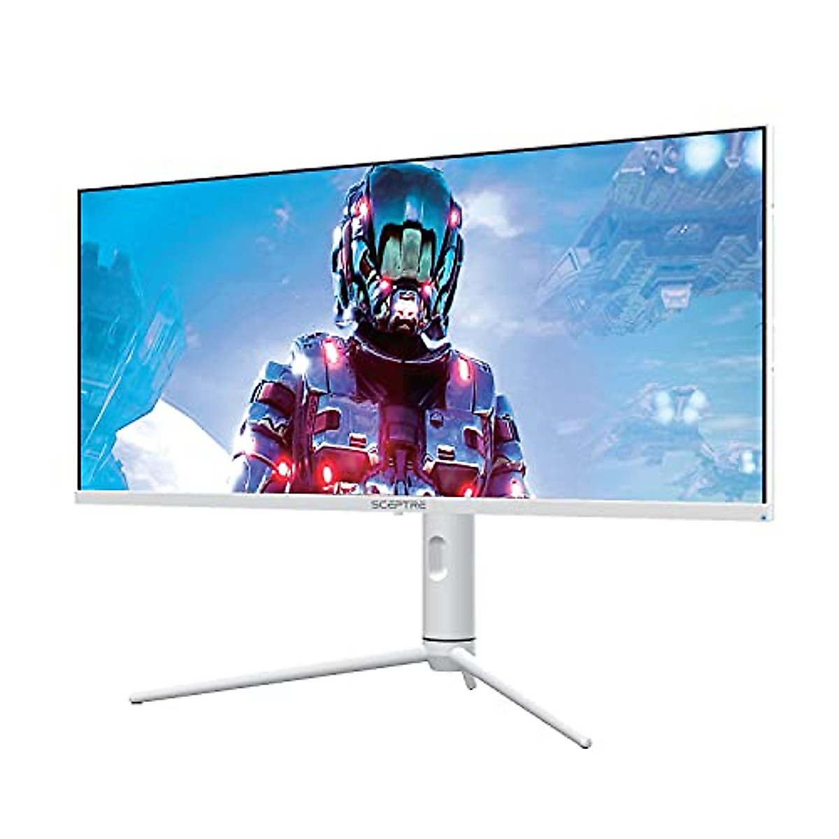 Sceptre IPS 34" White UltraWide Monitor 3440 x 1440p HDR400 1ms up to 144Hz 95% DCI-P3 PIP PBP DisplayPort HDMI USB-C Height Adjustable (E345B-QUN168W)