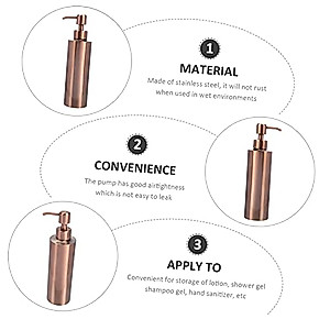 BETOOKY 304 Press Pump Bottles Gold Soap Dispenser Empty Liquid Bottle Foaming Soap Pump Lotion Dispenser Pump Travel Shampoo Bottle Emulsion Dispenser Filling Rose Gold Stainless Steel