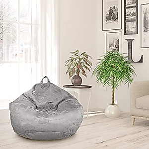 Delmach Bean Bag Chair Cover (No Filler) | Bird's Nest Shape | Adult Size | Microsuede | Stuffed Animal Storage for Kids Or Memory Foam| Double Stitched | Durable Zipper | Soft Premium