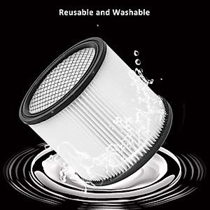 WOCASE 90304 True HEPA Cartridge Filter Replacement, Compatible with Shop-Vac 90304, 90350, 90333, 903-04-00, 9030400,90585, 5 Gallon Up Wet/Dry Vacuum Cleaners