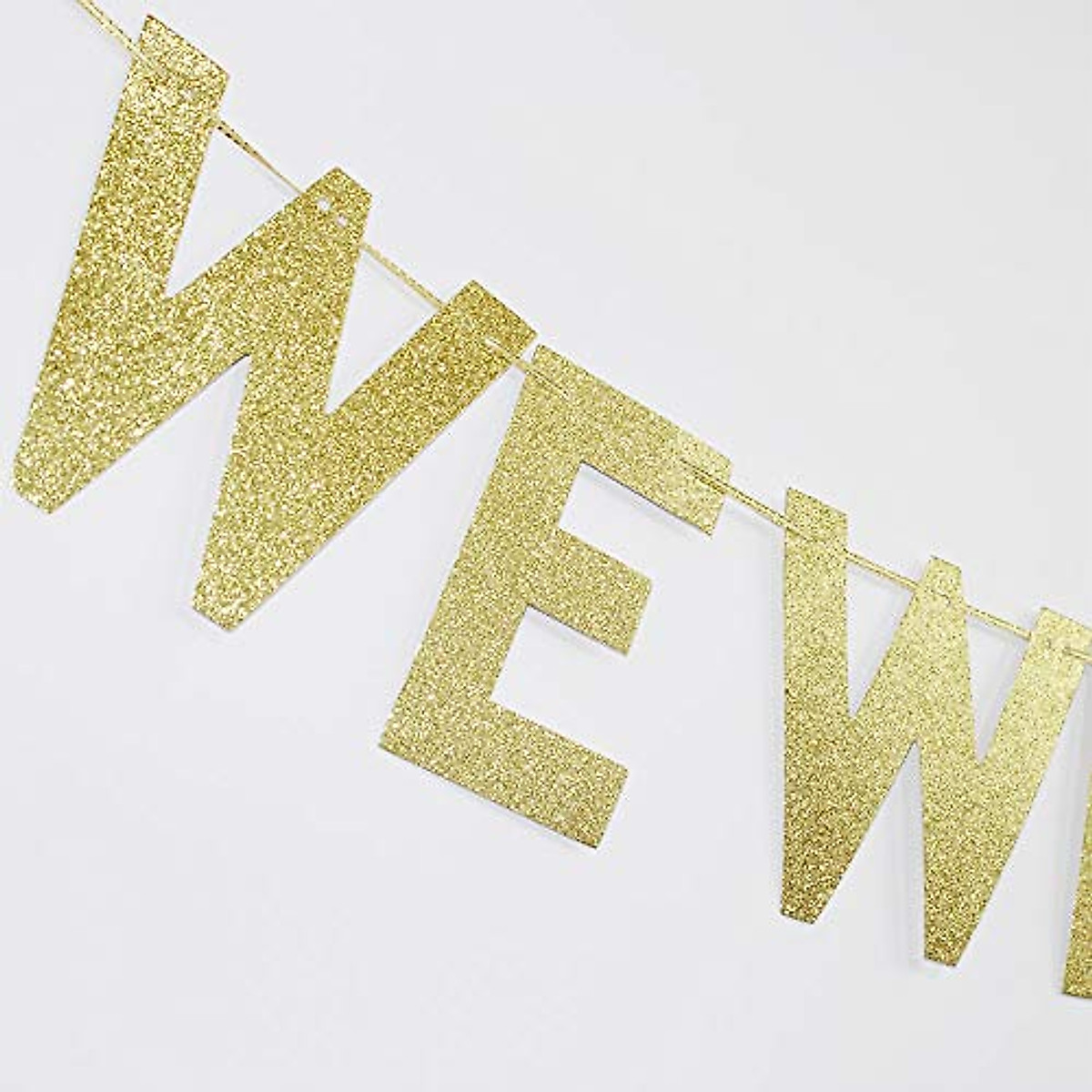 We Will Miss You Gold Glitter Banner for Retirement/Job Change/Graduation/Moving Away/Office Work/Farewell Party Sign Decorations