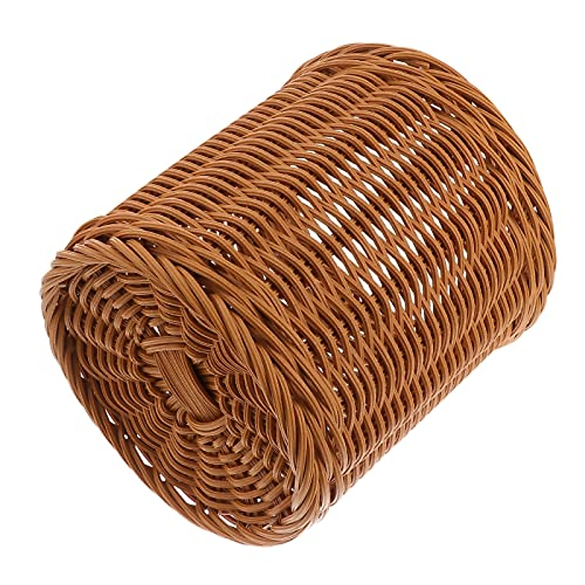 jojofuny Decorative Wicker Waste Basket with Lid Paper Wastebasket Haven Woven Basket Trash Can Garbage Container Bin for Bathroom Kitchen
