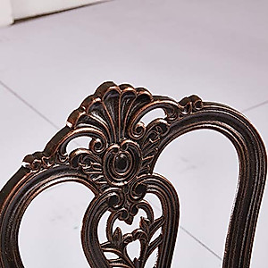 2pcs Crown Chair Needs Assembly Cast Aluminium Table and Chair Sets Outdoor Garden Patio Furniture Bistro Set Weatherproof with Timeless Design