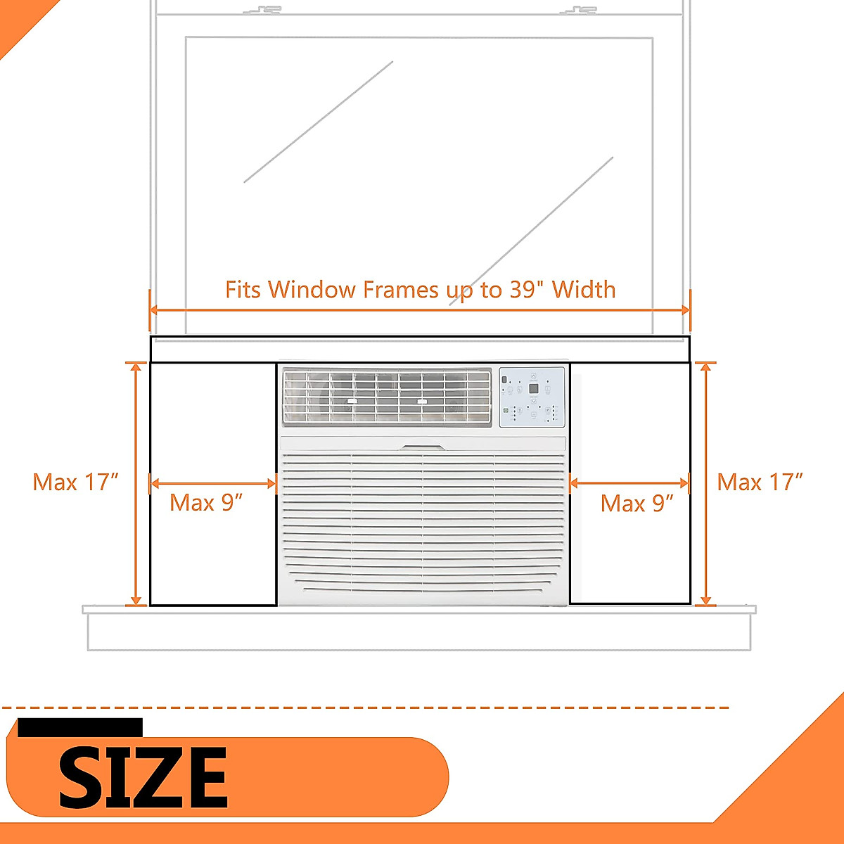 GCGOODS Window Air Conditioner Insulated Foam Panels, Winter Surround Insulation Side Panel with Top Seal Strip for Window AC Unit Indoor, White